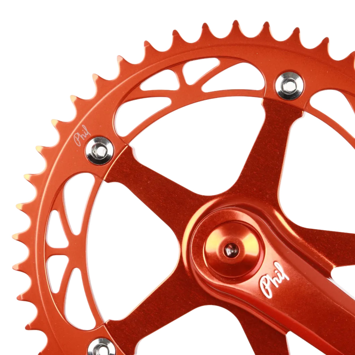 Phil Wood fixed gear track crankset - orange