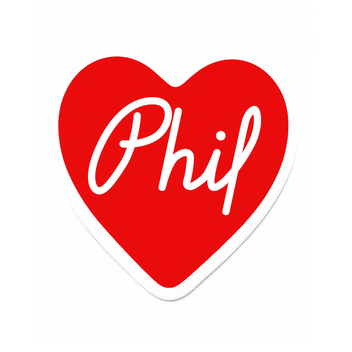 Phil Wood heart sticker | Retrogression